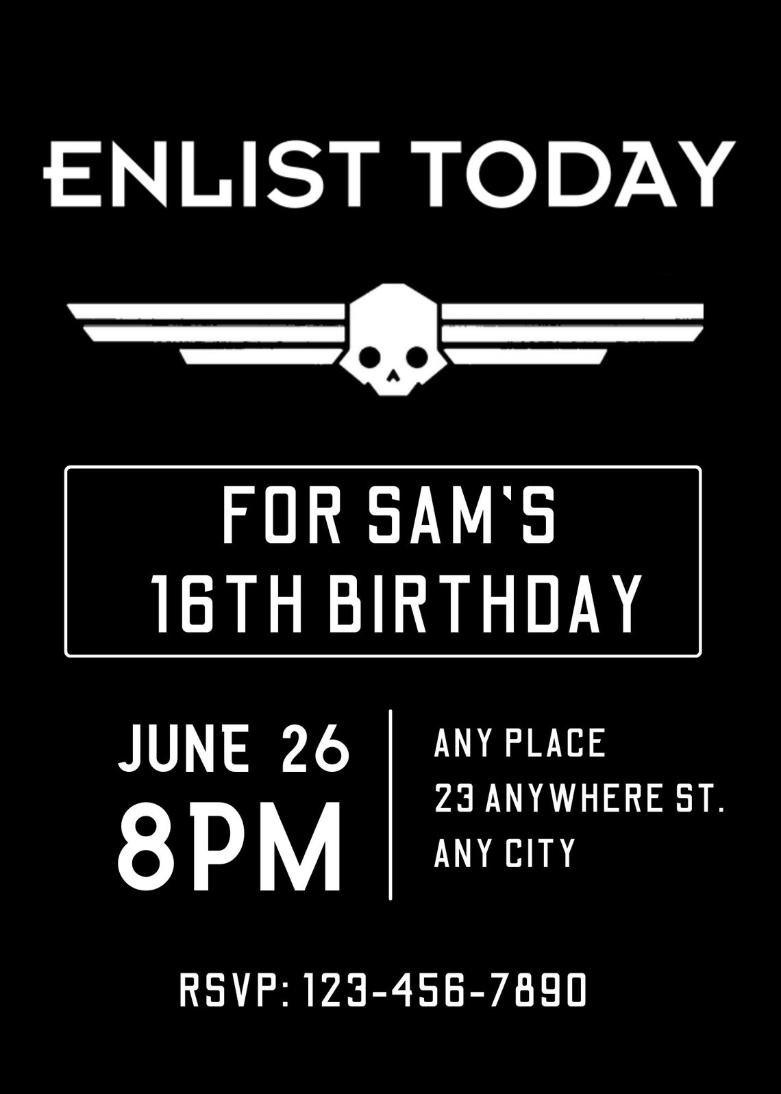 Helldivers, Helldivers 2, Birthday Invitation, Canva Template, Editable ...