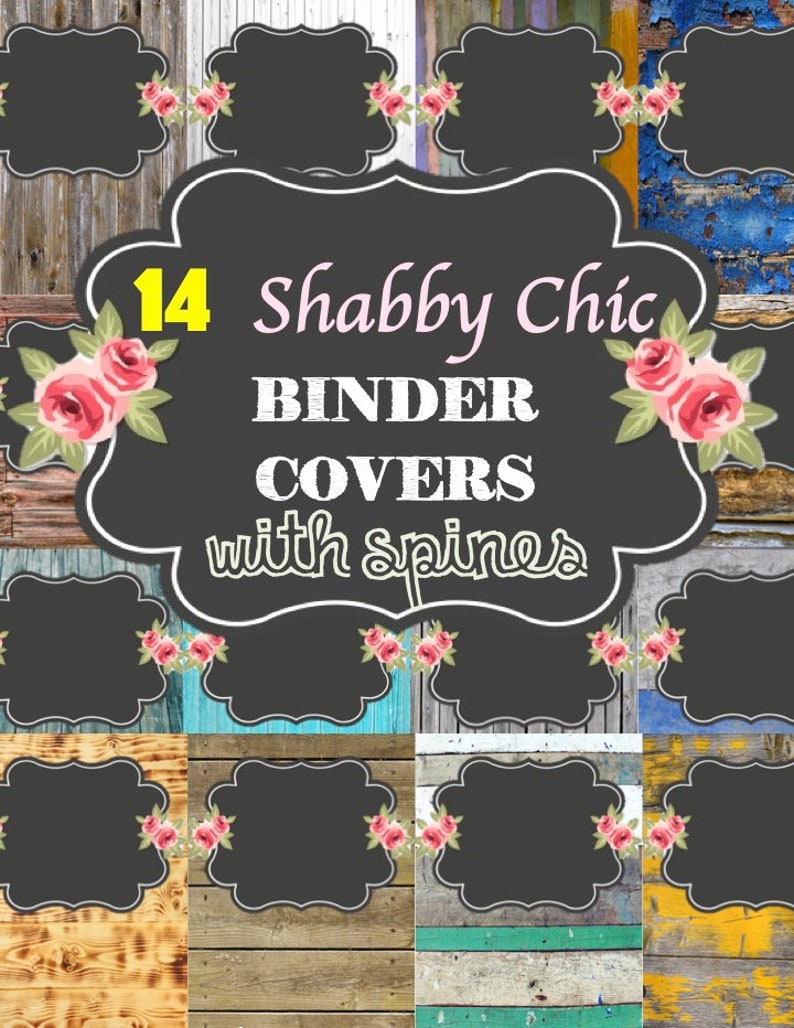 14 Editable Binder Covers (shabby Chic) - Etsy