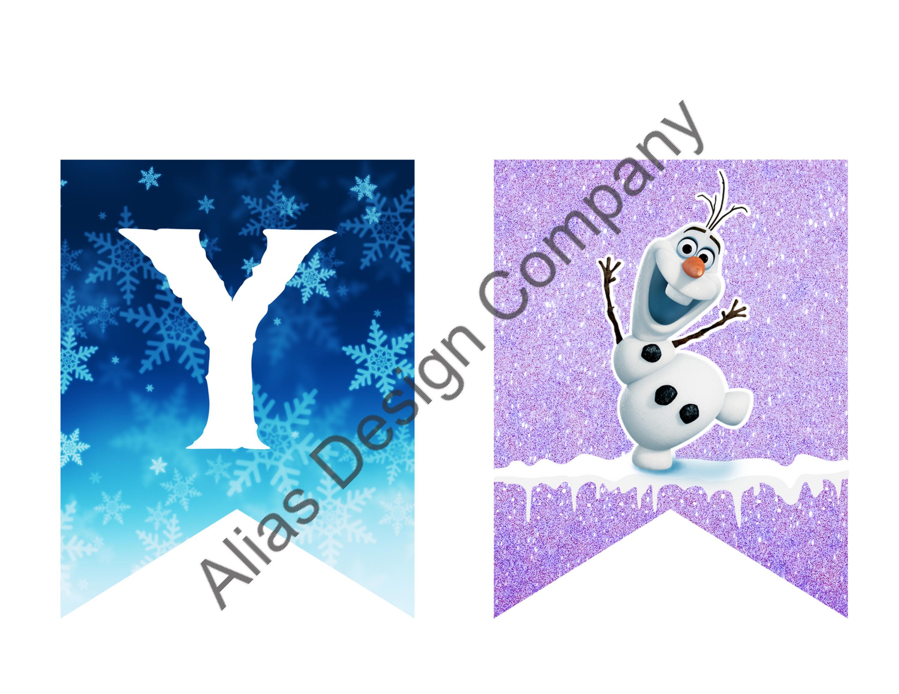 Printable Frozen Banner Frozen Birthday Happy Birthday Banner Elsa ...