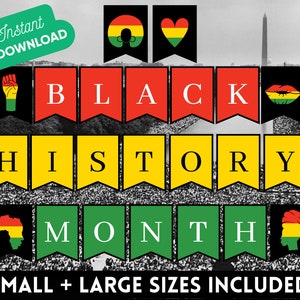 Black History Month Banner Printable Black History Month Decor Black ...