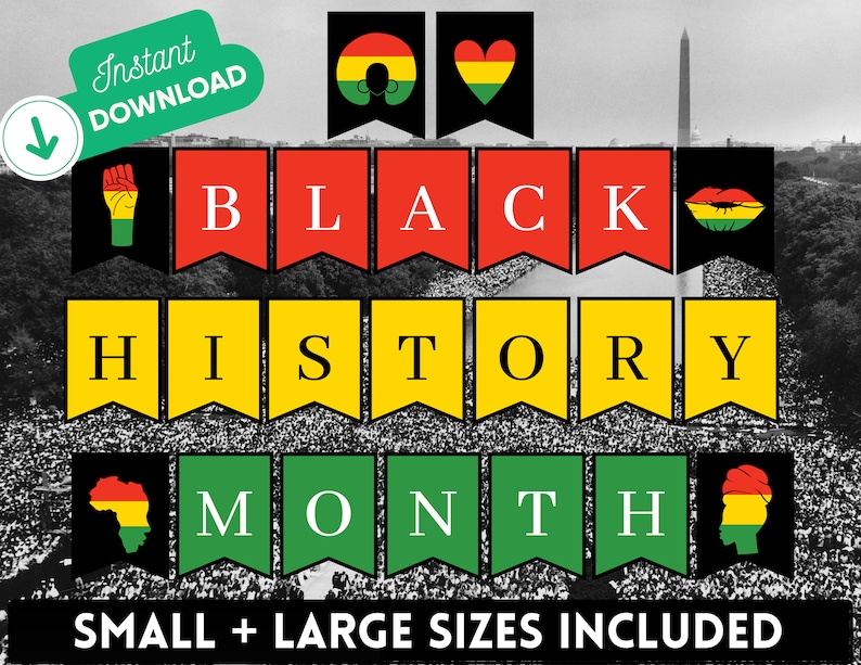 Black History Month Banner Printable Black History Month Decor Black ...