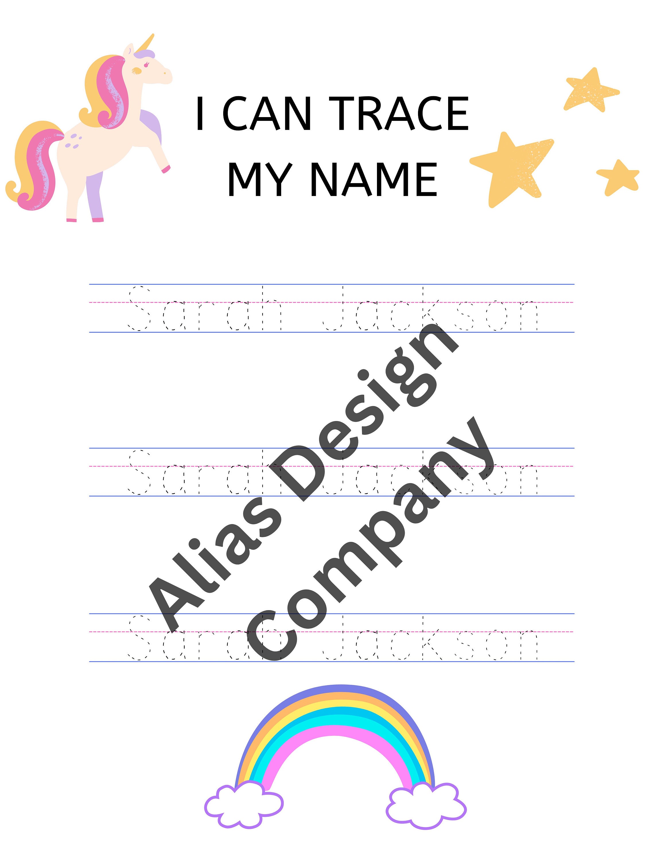 Custom Name Tracing Worksheet Handwriting Practice Custom Personalized ...