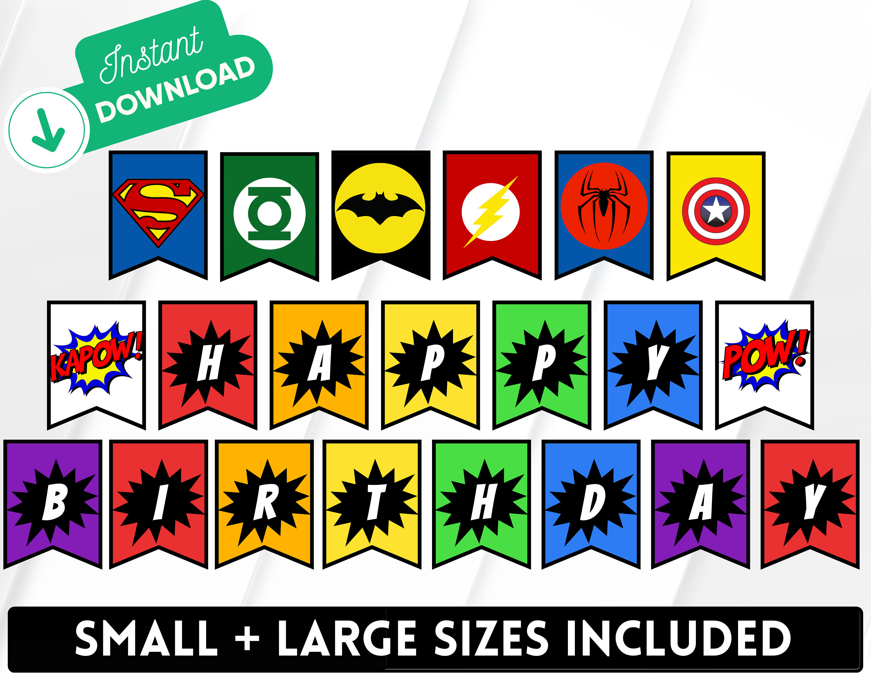 Happy Birthday Superhero Banner Superhero Party Printable Superhero ...