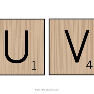 SCRABBLE Wood Alphabet Printable Pdf Scrabble Tiles | Etsy