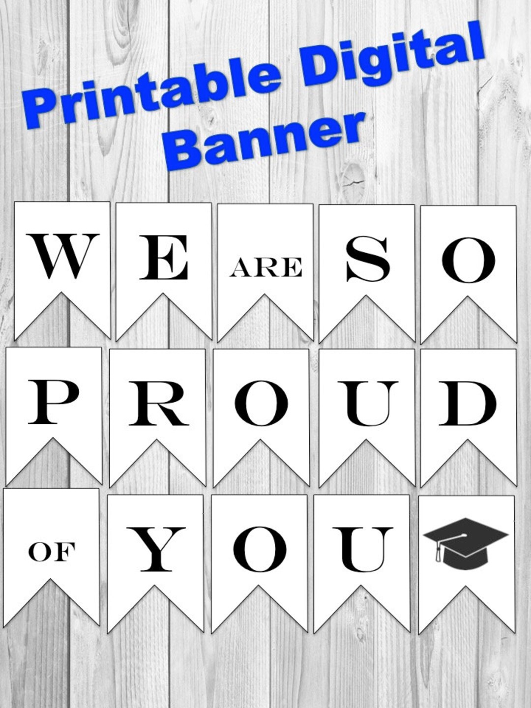 We Are so Proud of You Banner - Black and White - Grad Party Printable ...
