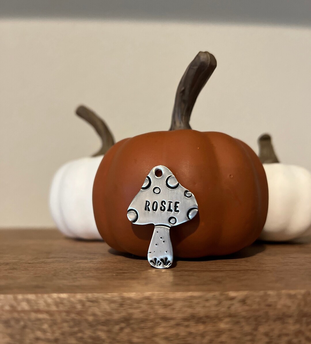 Toadstool Dog Tag - Pet ID Tag, Dog Tag for Dogs, Hand Stamped Pet Tag ...