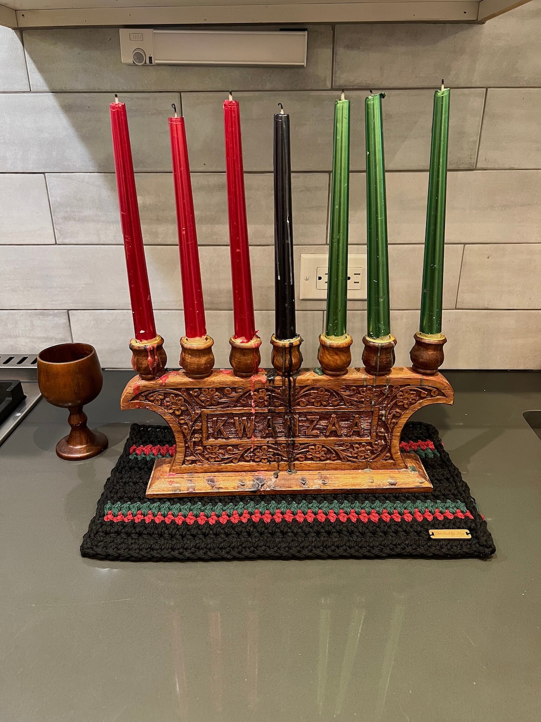 Crochet Kwanzaa Mkeka, Handmade Kinara Mat - Etsy