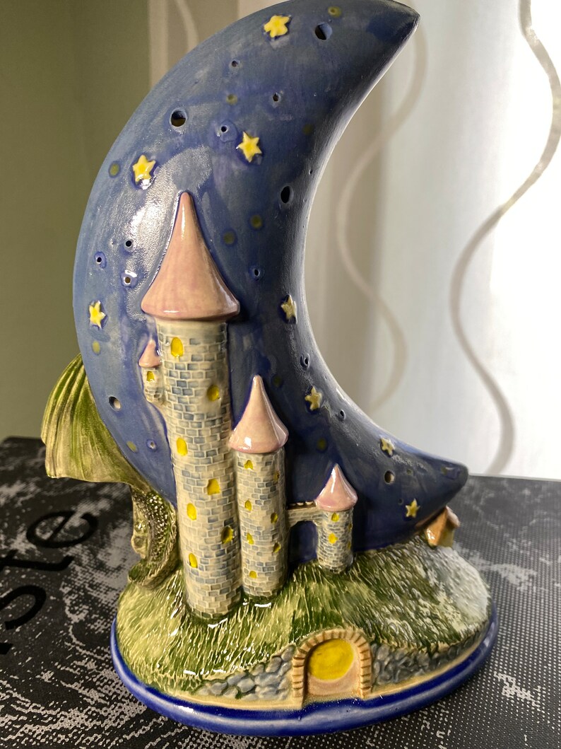 Dragon Castle Moon Decor Statue Nursery Kids Room - Etsy