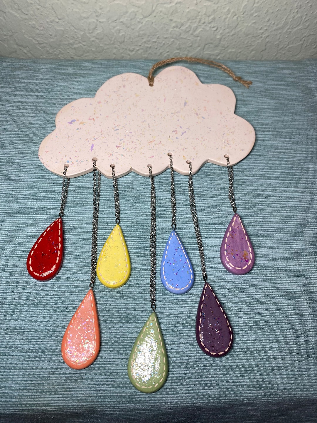 Rainbow Rain Cloud Wall Hanging Whimsical Decor - Etsy