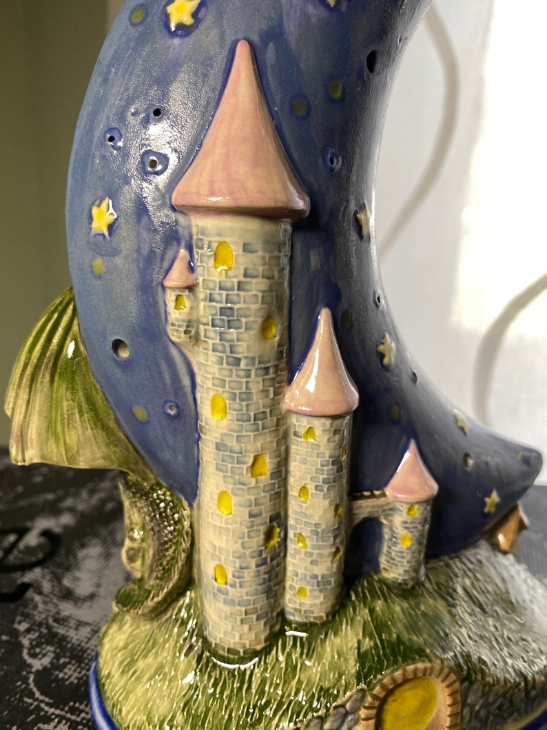 Dragon Castle Moon Decor Statue Nursery Kids Room - Etsy