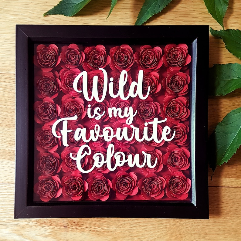3D Paper Flowers Shadow Box | Personalised With Quote of Your Choice - Etsy