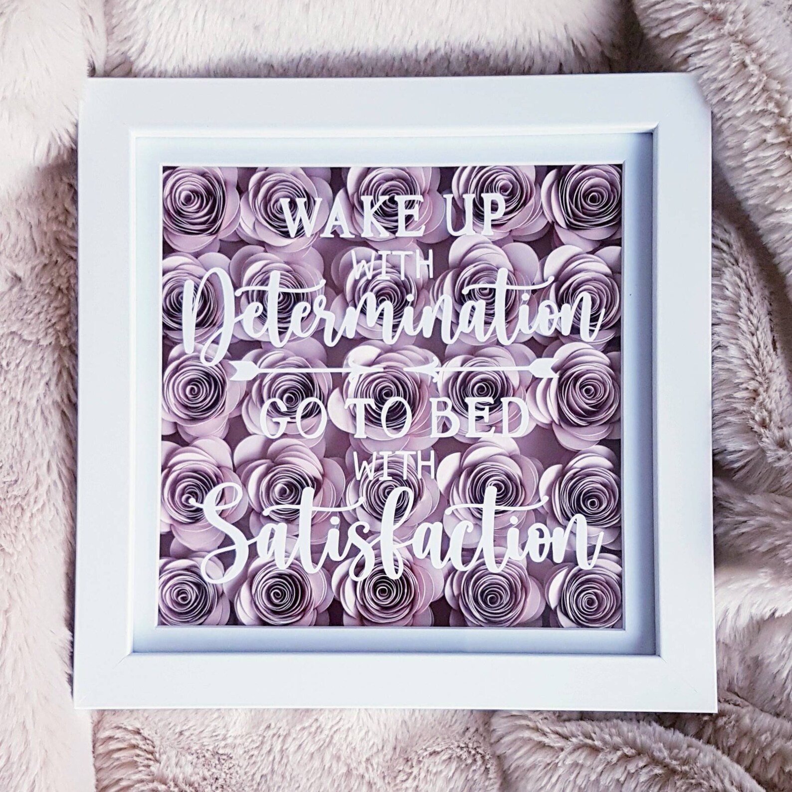 3D Paper Flowers Shadow Box | Personalised With Quote of Your Choice - Etsy
