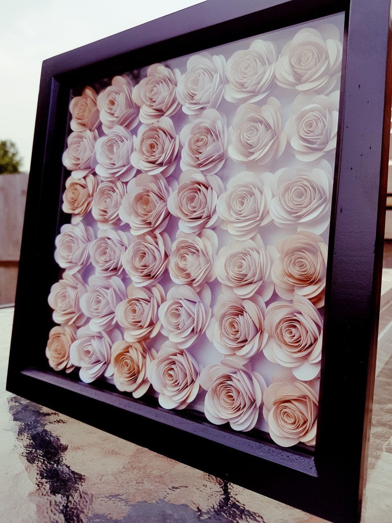 3D Paper Flowers Shadow Box Personalised with Quote of your | Etsy