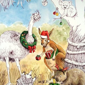 Australian Christmas Card, Australian Animals, Hand Illustrated ...