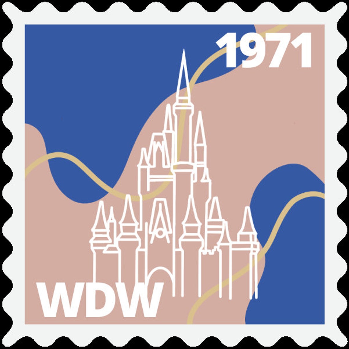 Walt Disney World Stamp Sticker Pack Magic Kingdom Sticker | Etsy