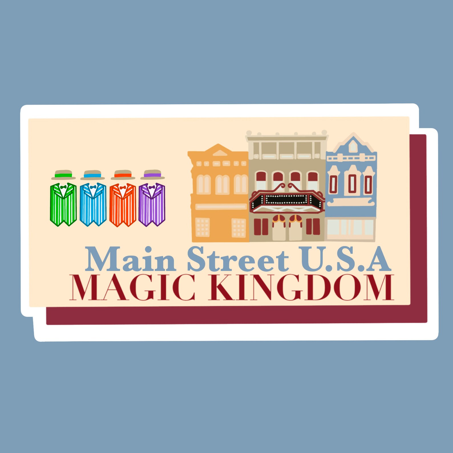 Main Street USA Sticker Walt Disney World Sticker Magic - Etsy