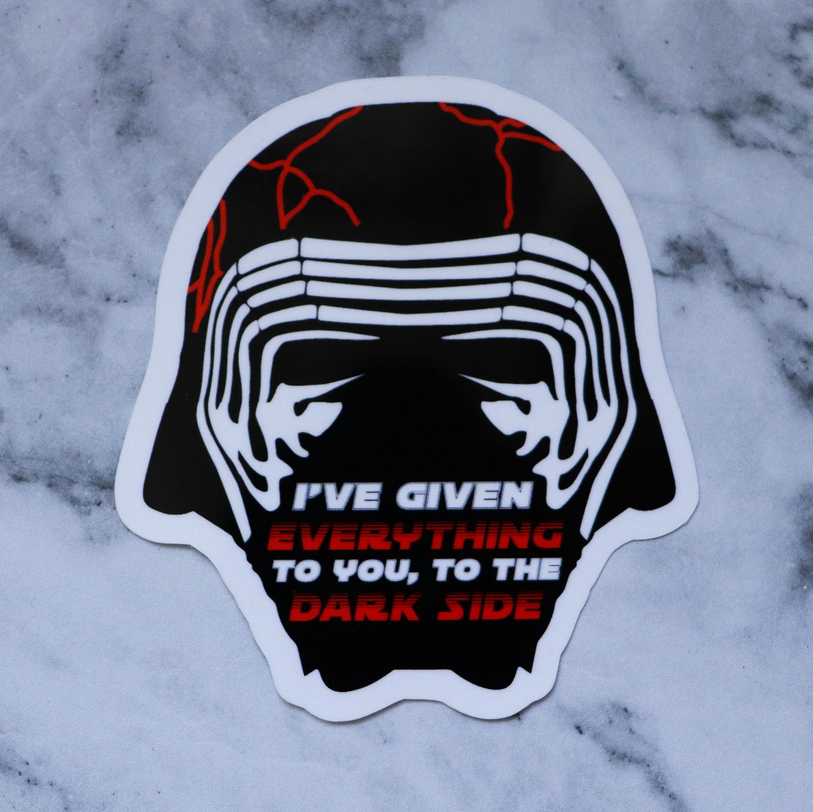 Hand-Drawn Kylo Ren Sticker Kylo Ren Quote Sticker Dark side | Etsy