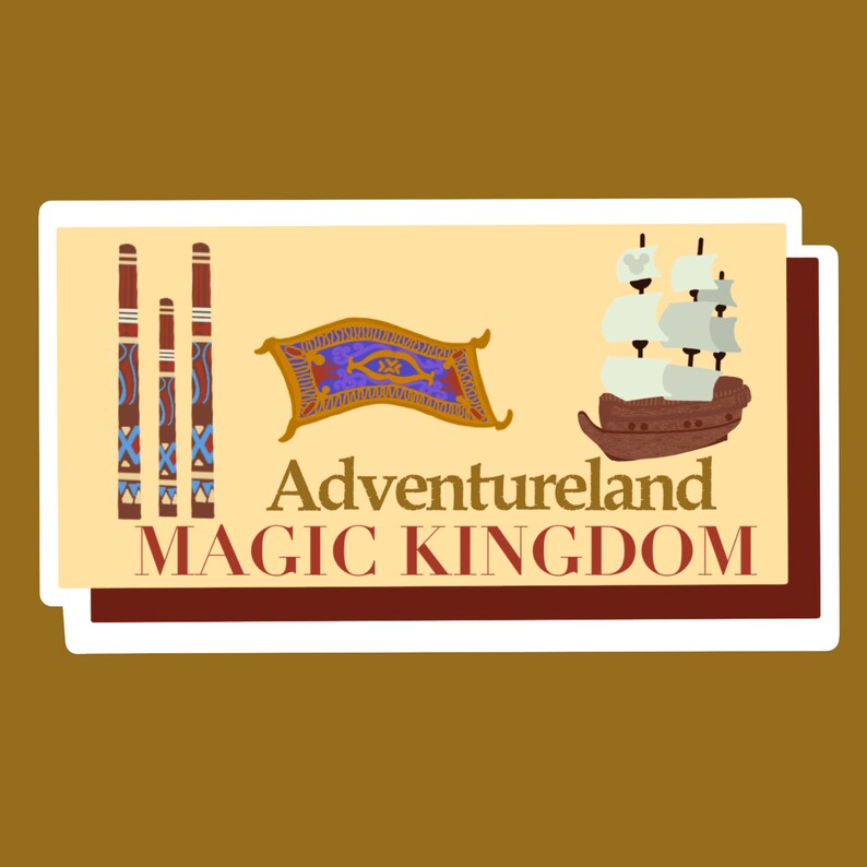 Adventureland Sticker Magic Kingdom Sticker Pirates of the - Etsy