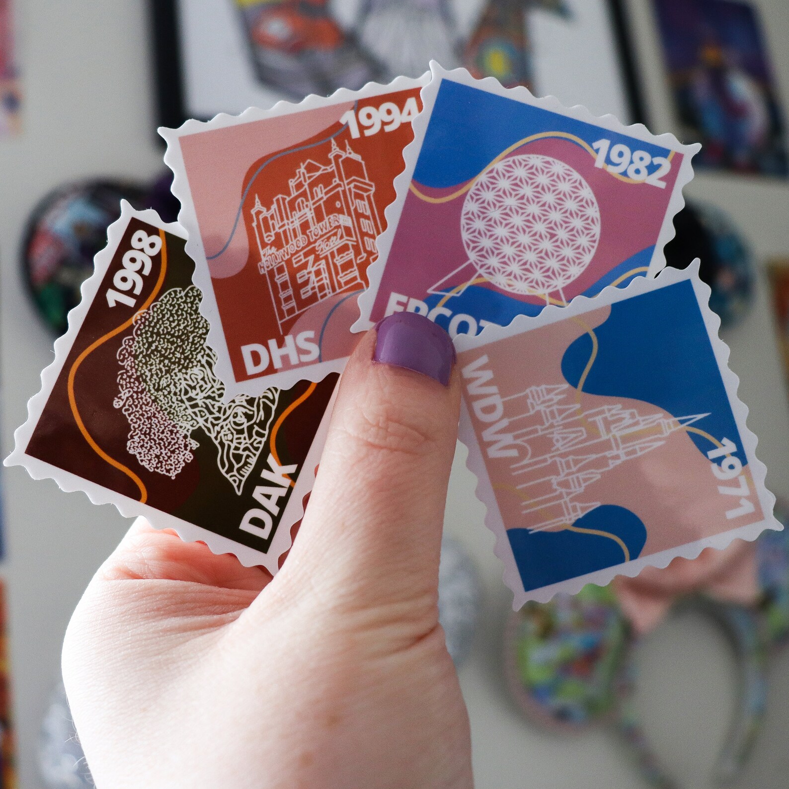 Walt Disney World Stamp Sticker Pack Magic Kingdom Sticker | Etsy