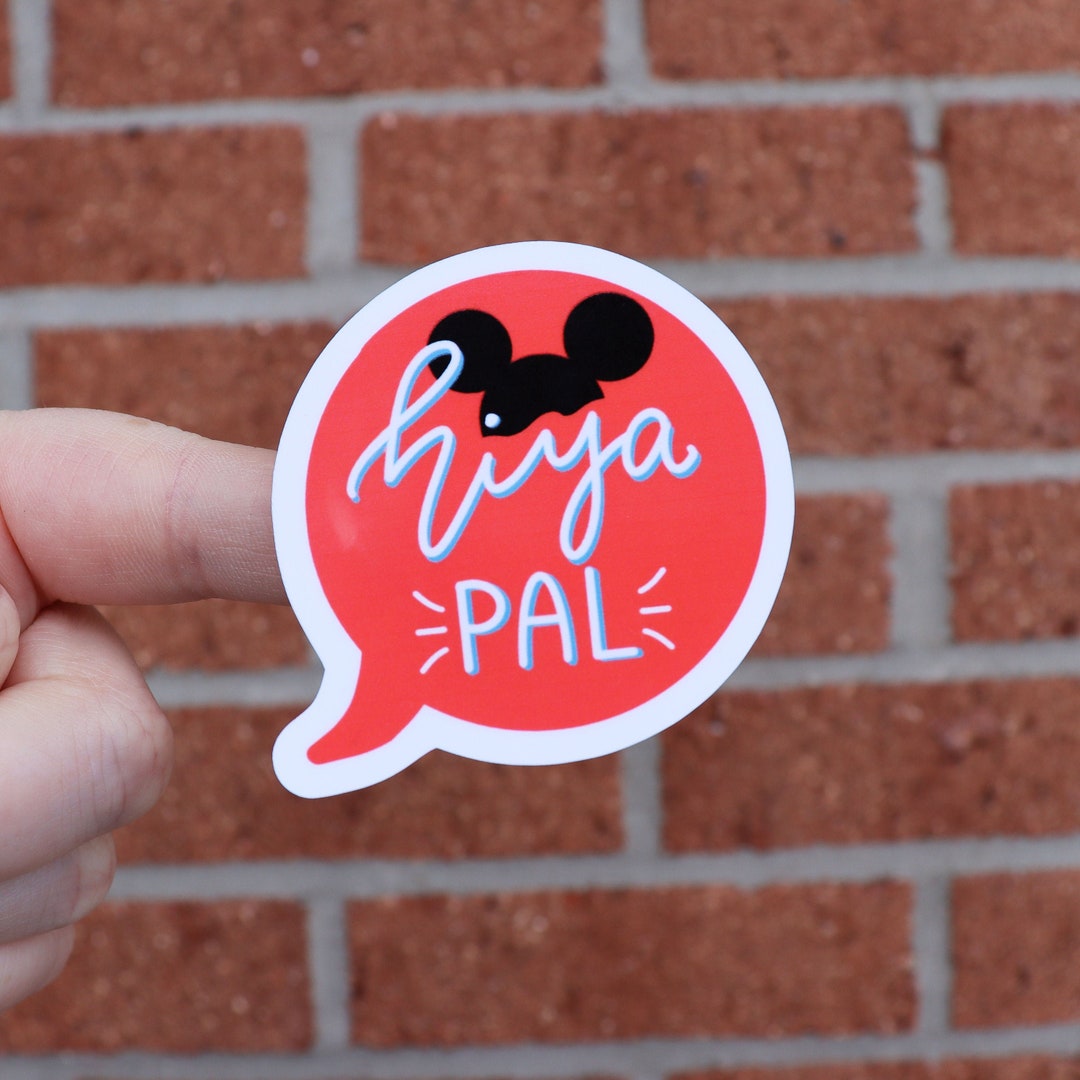 Hiya Pal Sticker- Mickey Mouse Waterproof Sticker - Etsy