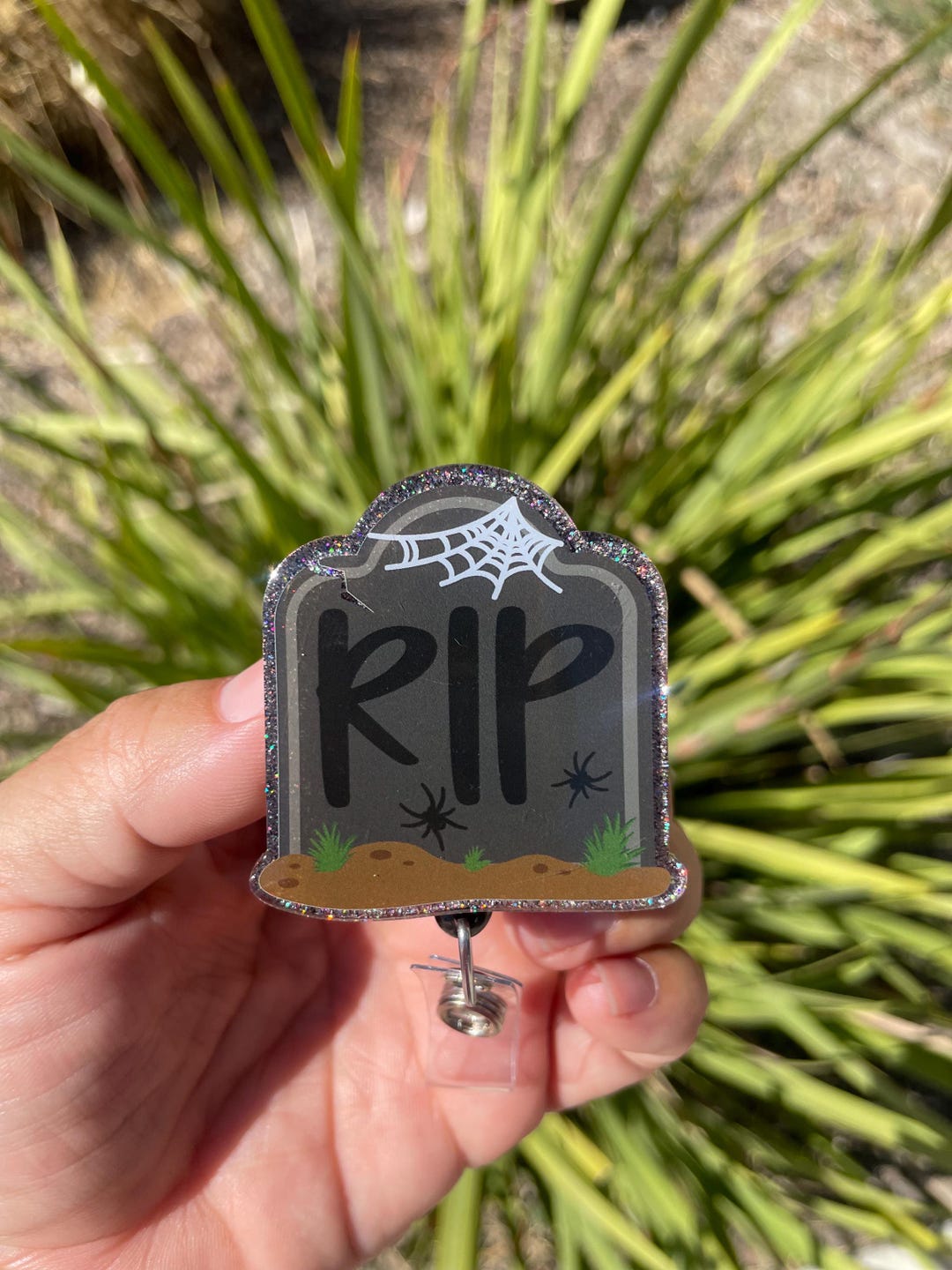 Tombstone Badge, RIP Tombstone, Halloween Badge Reel, Spooky Badge Reel ...