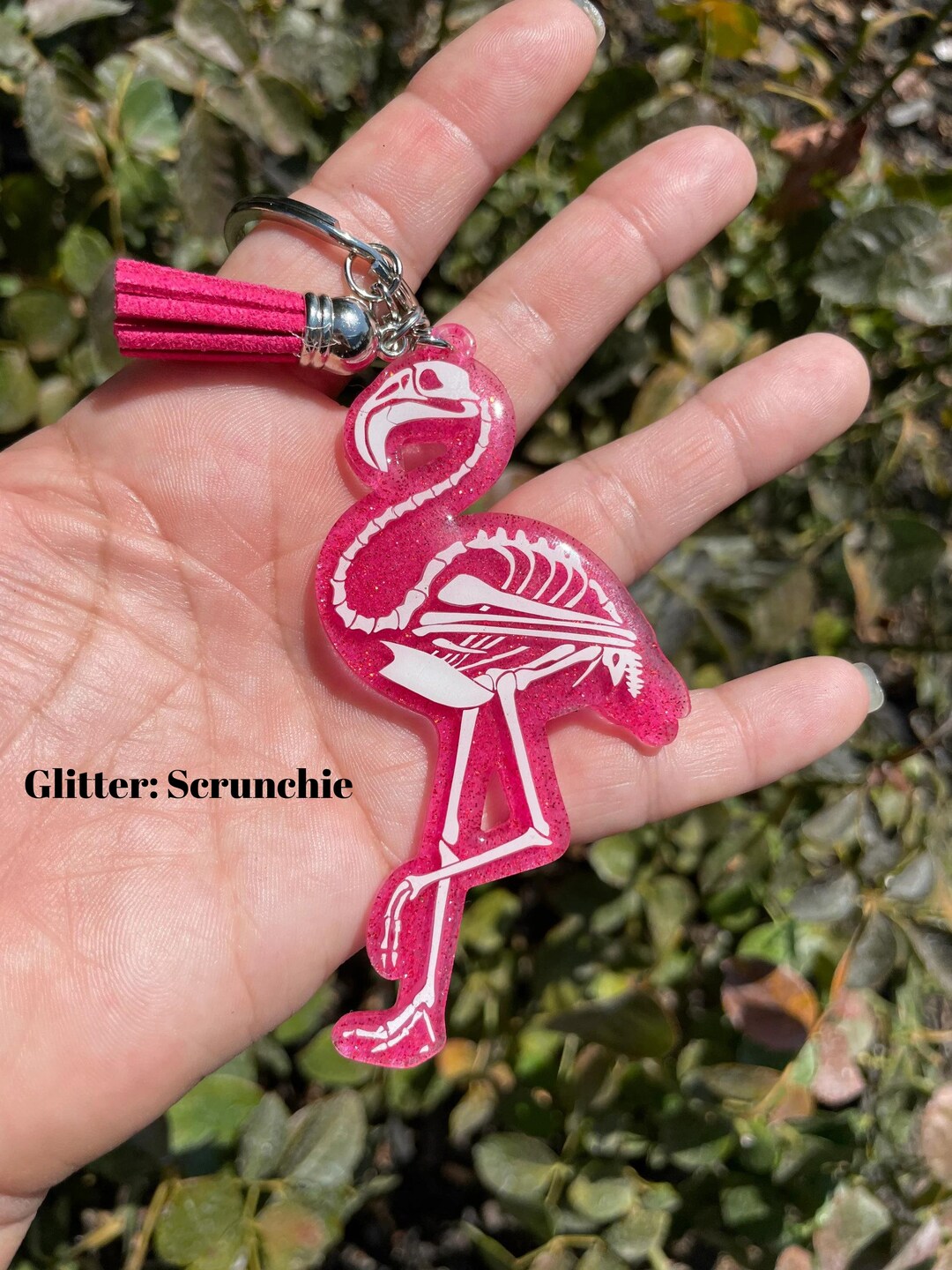 Glow in the Dark Keychain, Skeleton Flamingo, Flamingo Keychain ...