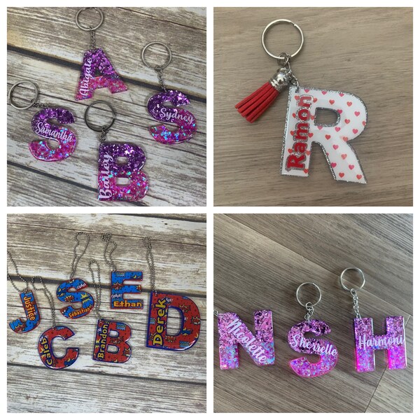 Initial Keychain - Etsy