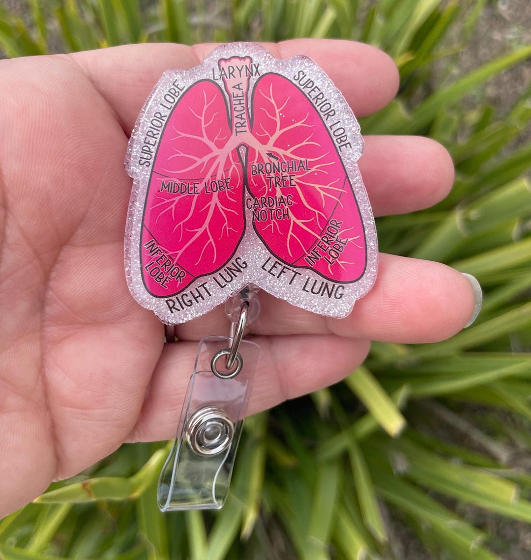 Anatomical Lung Badge Reel, Respiratory Therapist Badge Reels ...