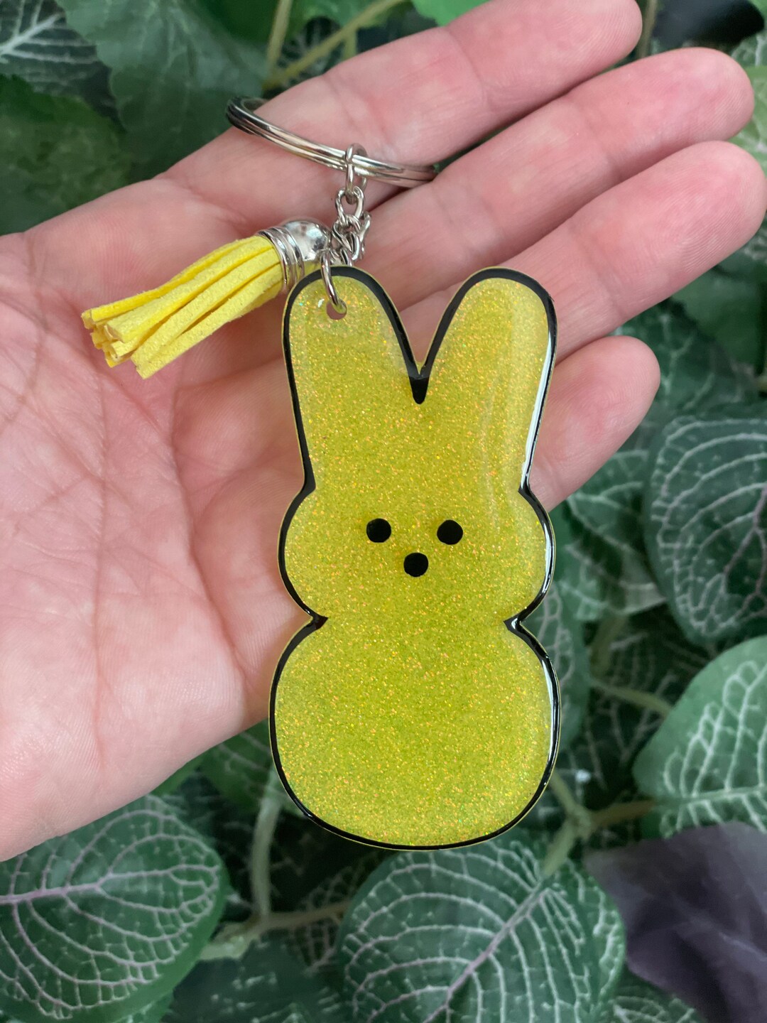 Marshmallow Bunny Keychain, Easter Bunny Keychain, Easter Keychain ...