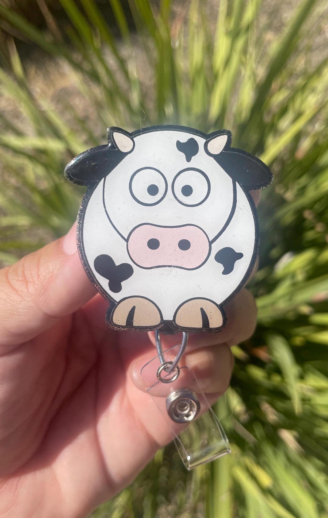 Fat Cow, Cow Badge Reel, Cute Cow Gifts, Retractable Badge Holder, Cow ...