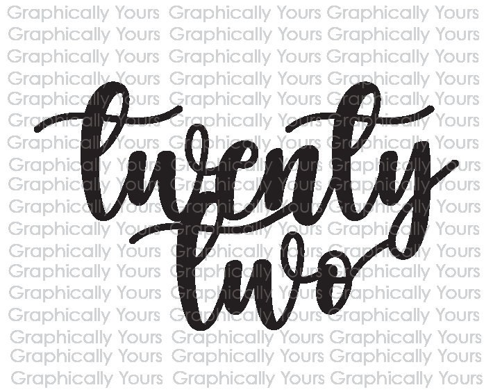 Twenty Two SVG - Etsy