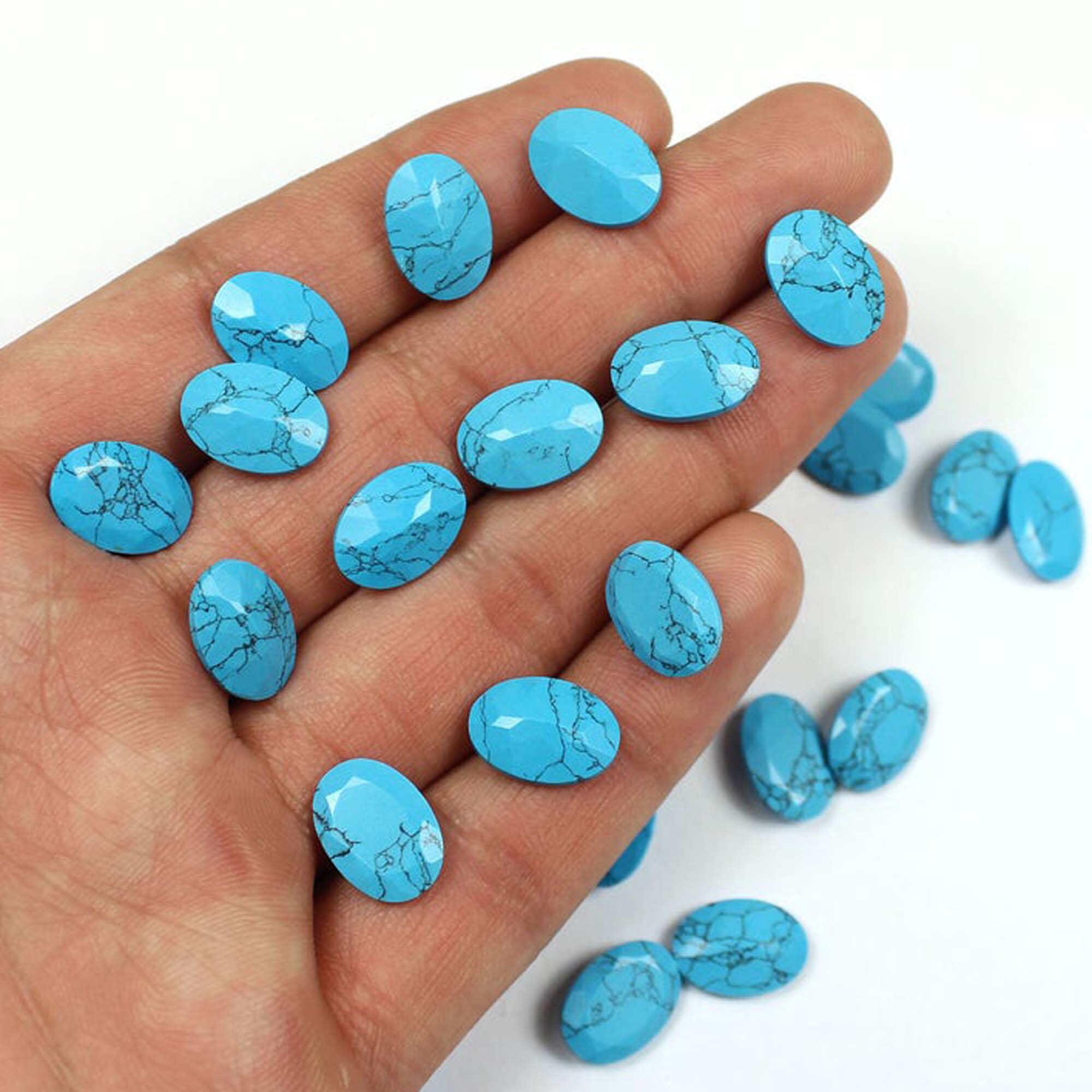 Impressive Blue Turquise Gemstone 25 Pieces Approx 10x14 MM | Etsy