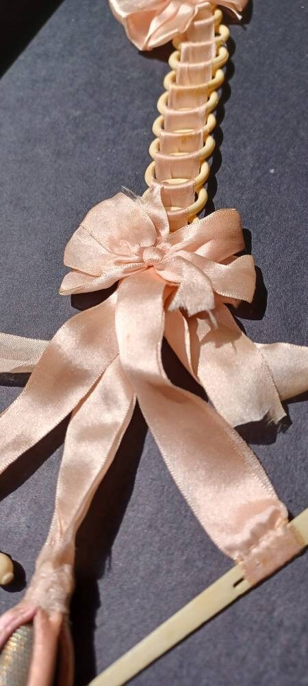 Antique Celluloid and Pink Silk Ribbon Sewing Chatelaine 182 - Etsy