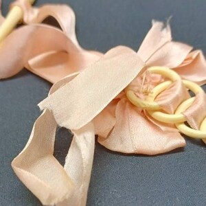 Antique Celluloid and Pink Silk Ribbon Sewing Chatelaine With A Thimble and Other Tools. #182 - Etsy