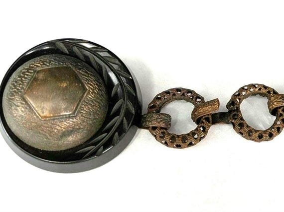 Victorian Cloak Cape Buckle With A Brass Center On A … - Gem