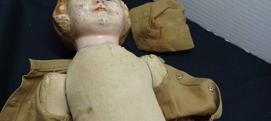 WW2 Boy Soldier Doll in Original Military Uniform With Painted - Etsy