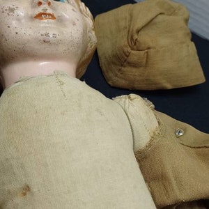 WW2 Boy Soldier Doll in Original Military Uniform With Painted Blue ...