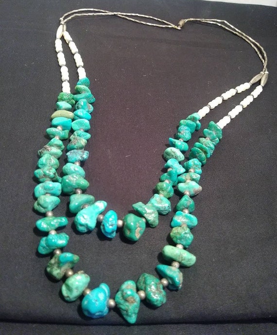 vintage handmade turquoise mother - Gem
