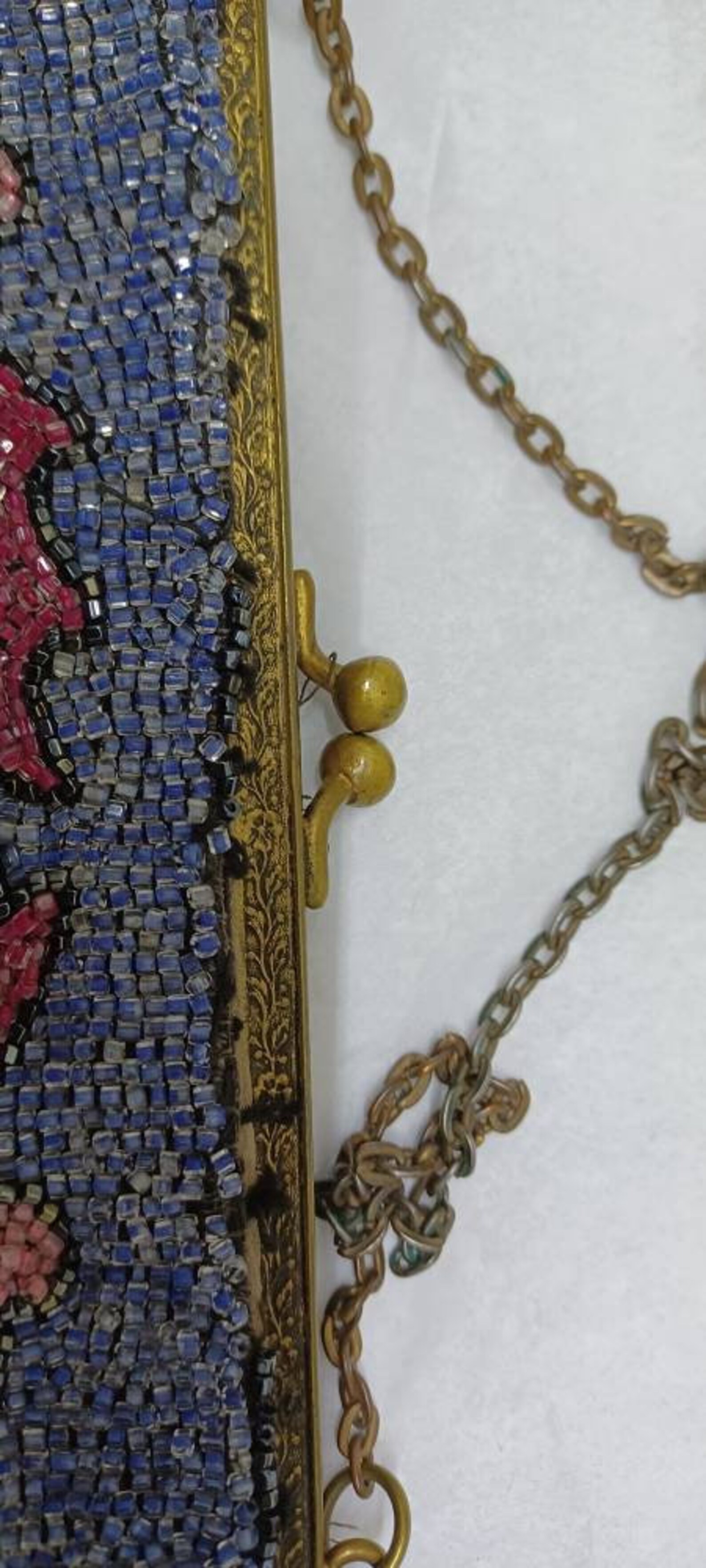 A Beautiful Antique Beaded Purse With A Goldtone Frame and A - Etsy