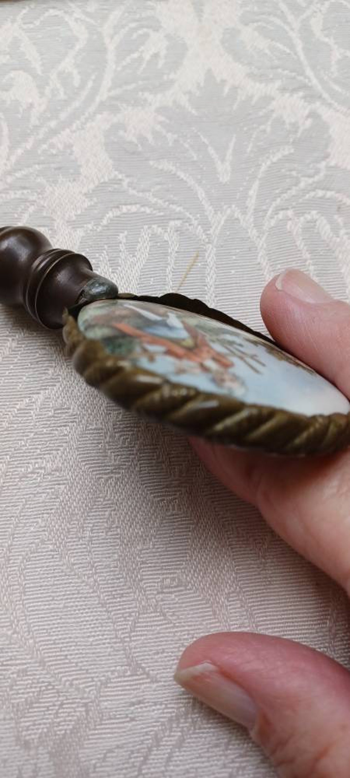 Antique Porcelain Hand Painted Courting Scene Finial 143 - Etsy