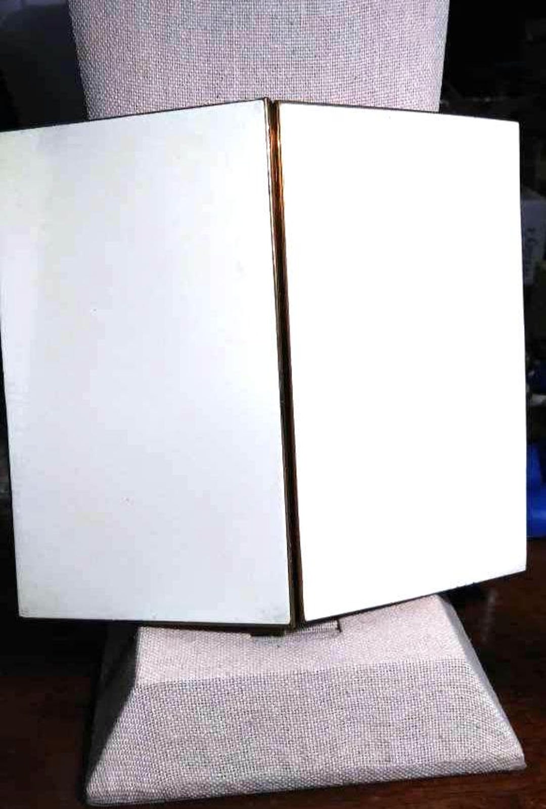 Volupte Vintage Cigarette Case in All White Enamel With A Brass ...
