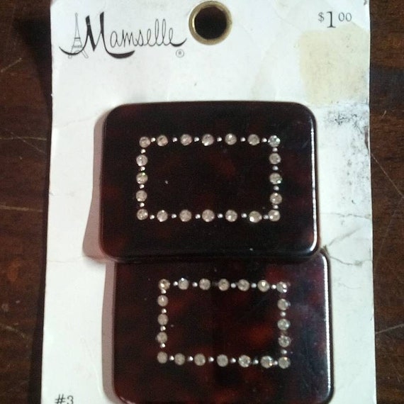 1960s Mamselle Faux Tortoise and Pave Rhinestone #3 S… - Gem