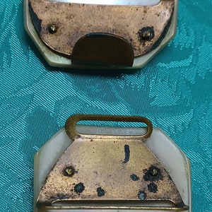 A Vintage Mother of Pearl and Brass Belt Buckle #349 - Etsy