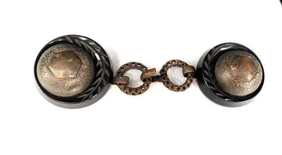 Victorian Cloak Cape Buckle With A Brass Center On A … - Gem