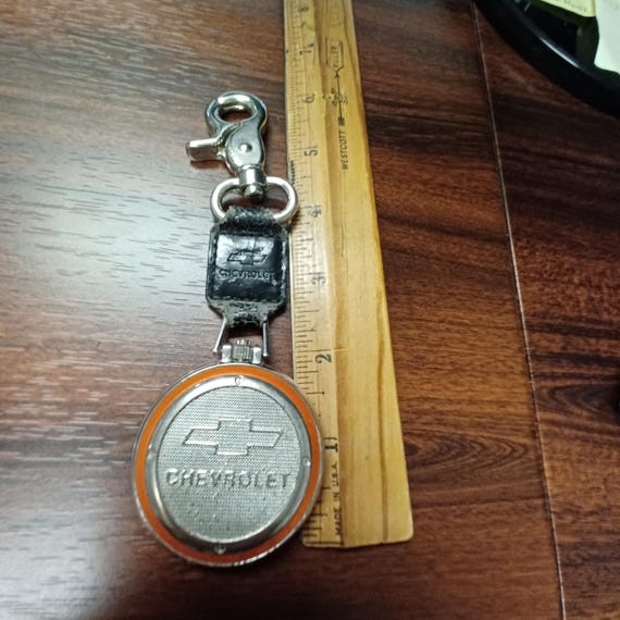 Vintage 70s Chevrolet Quartz Pocket Watch With Orange… - Gem