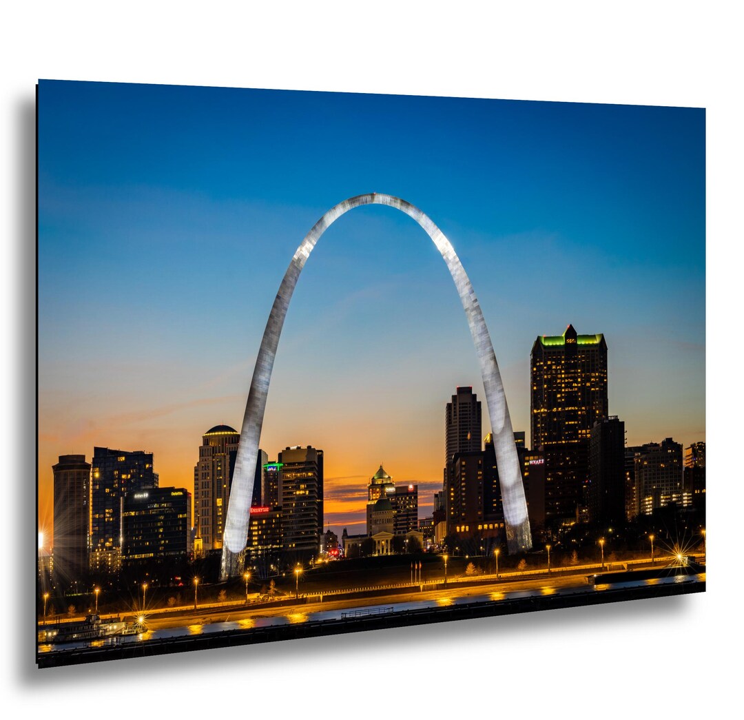 St Louis Gateway Arch Night Photo Print Missouri Skyline Wall Art ...