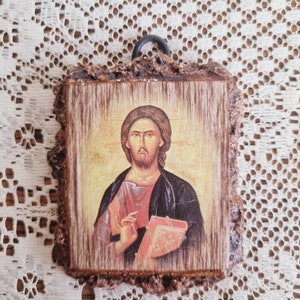 Pair of Orthodox Religious Ceramic Icons Wall Hanging - Etsy