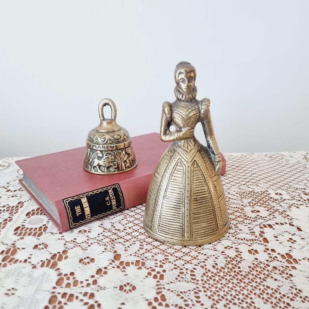 Pair of Antique Brass Bells, Sanctuary Bell & Georgian Lady Bell - Etsy