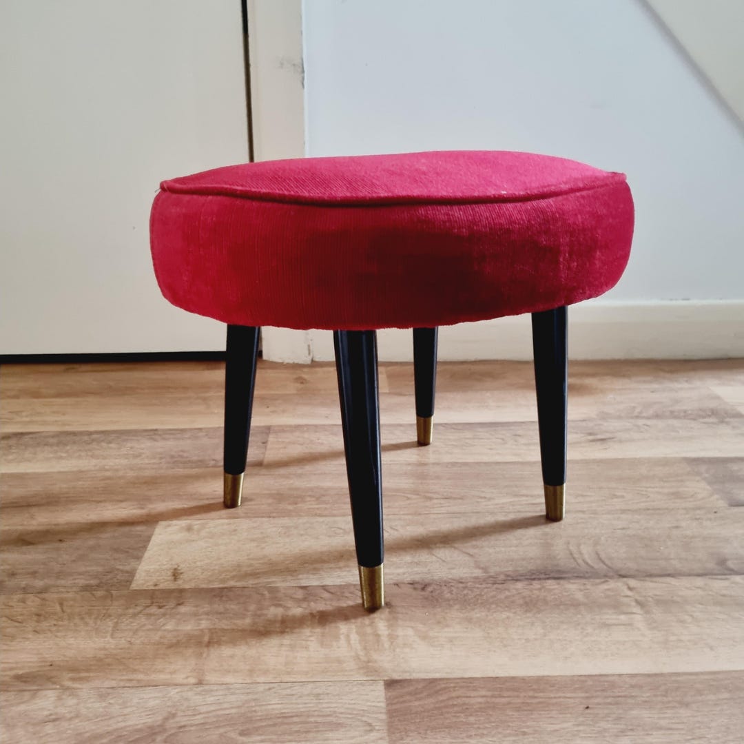 Mcm Footstool With Original Fabric - Etsy