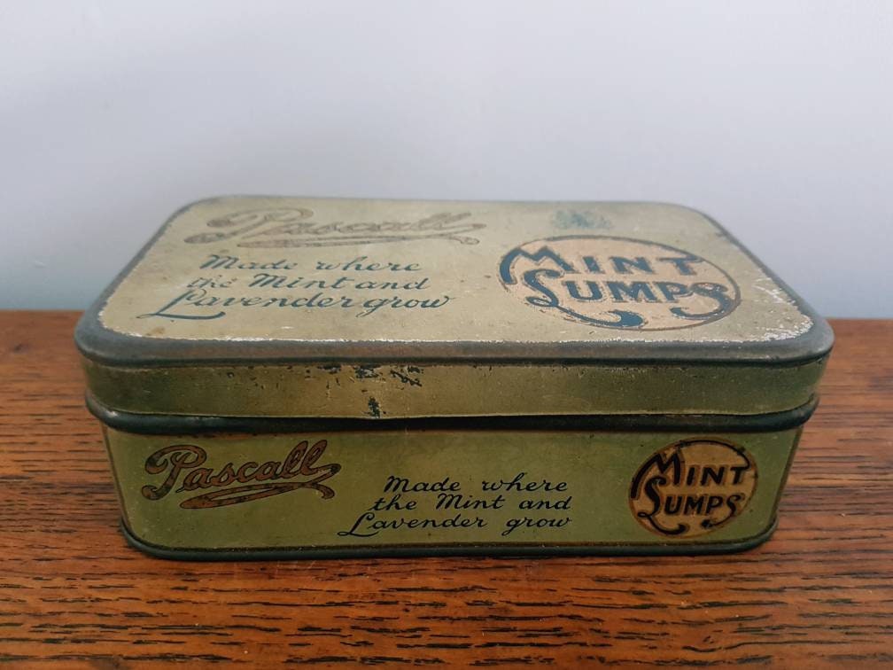 Vintage rare Pascall Mint lumps tin.Vintage storage tin | Etsy